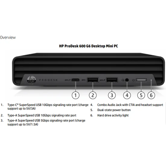 HP 600 Desktop Machine - G6 10Th Mini PC