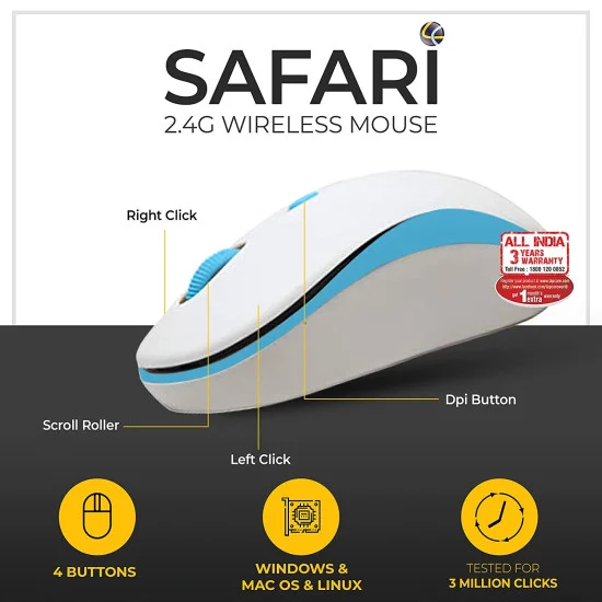 LAPCARE Safari Wireless Mouse - Wireless Mouse