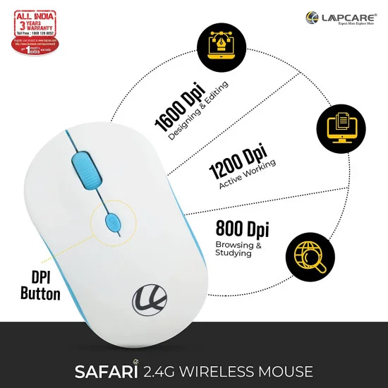 LAPCARE Safari Wireless Mouse - Wireless Mouse